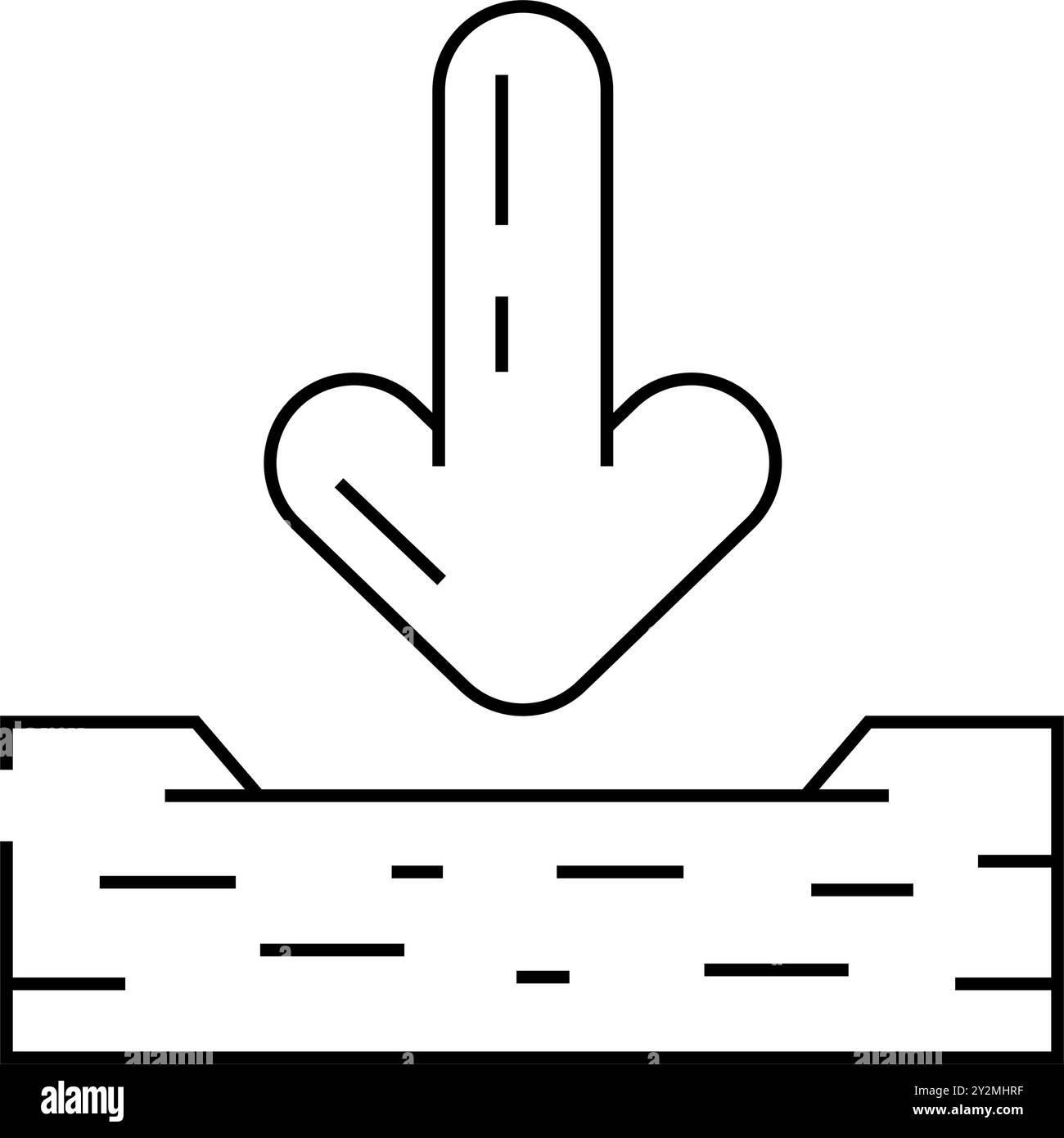 down arrow data loading line icon vector illustration Stock Vector ...