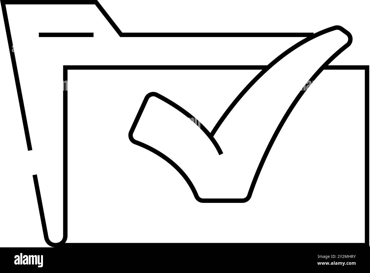 folder green check mark line icon vector illustration Stock Vector ...