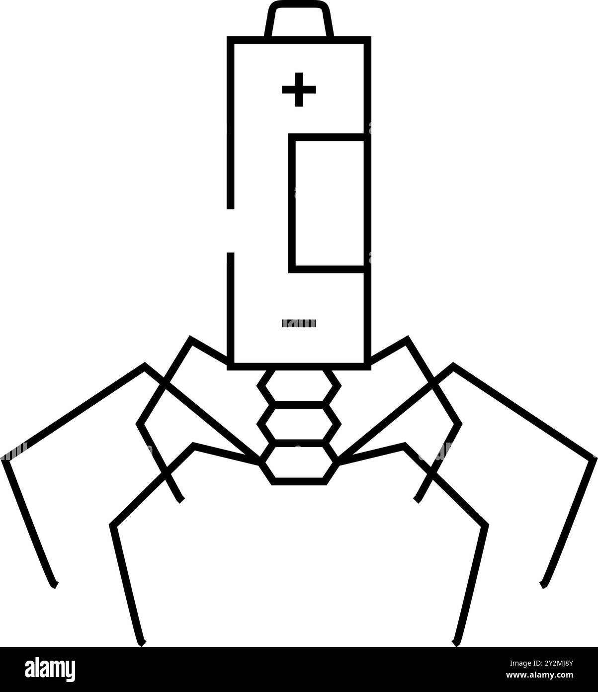 nano battery line icon vector illustration Stock Vector Image & Art - Alamy