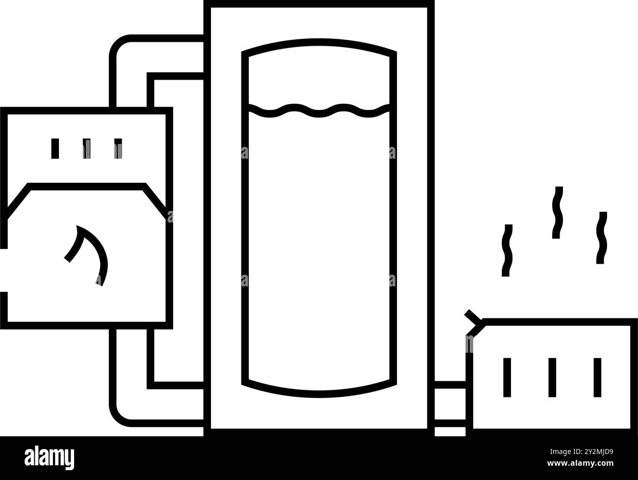 heating system biomass energy line icon vector illustration Stock ...