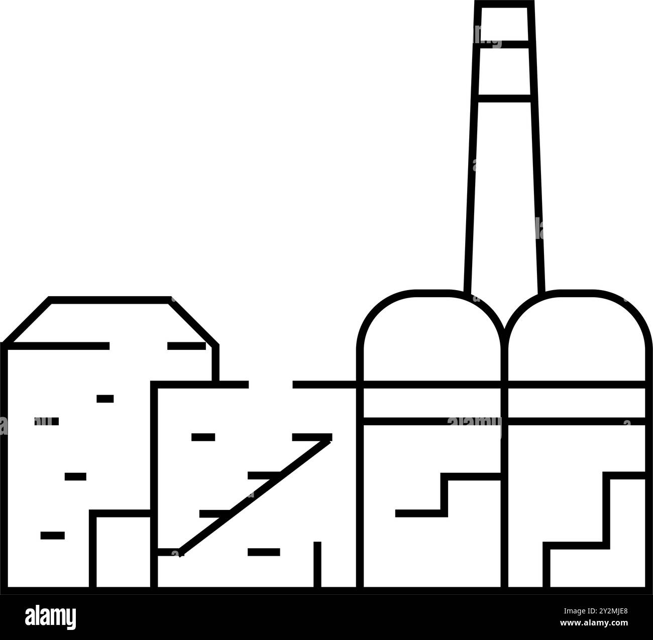 energy plant biomass line icon vector illustration Stock Vector Image ...