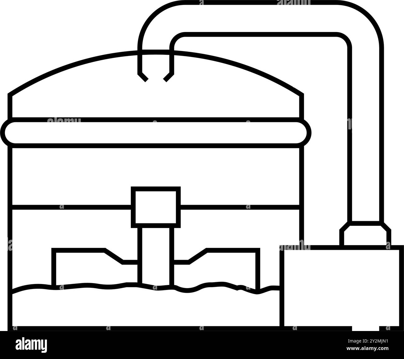 biogas plant biomass energy line icon vector illustration Stock Vector ...
