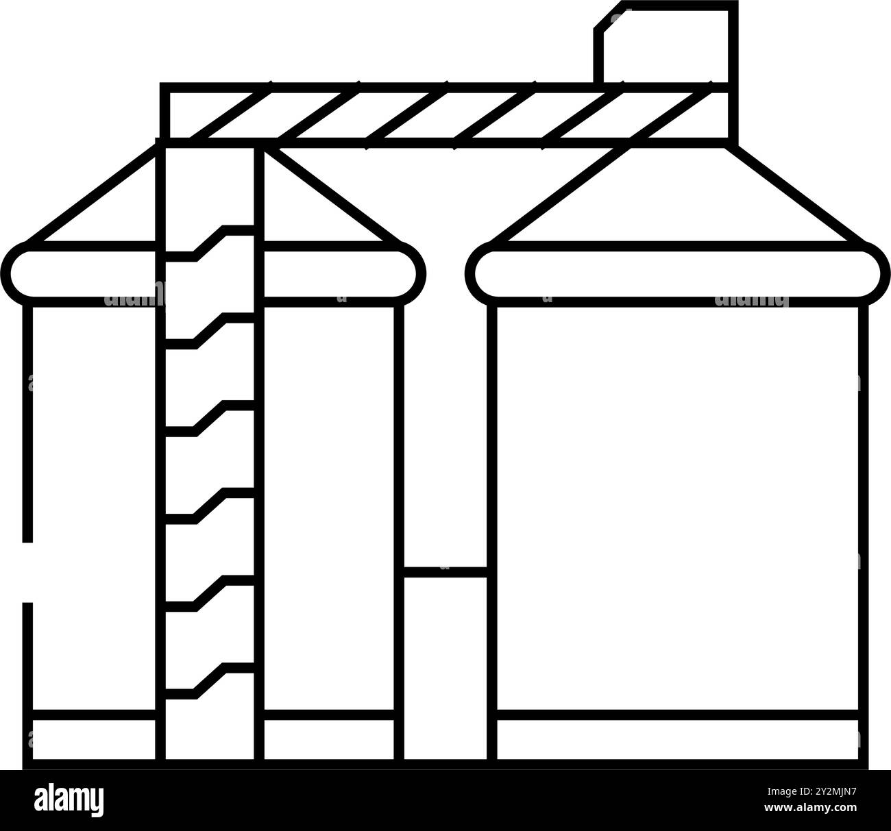 silo biomass energy line icon vector illustration Stock Vector Image ...