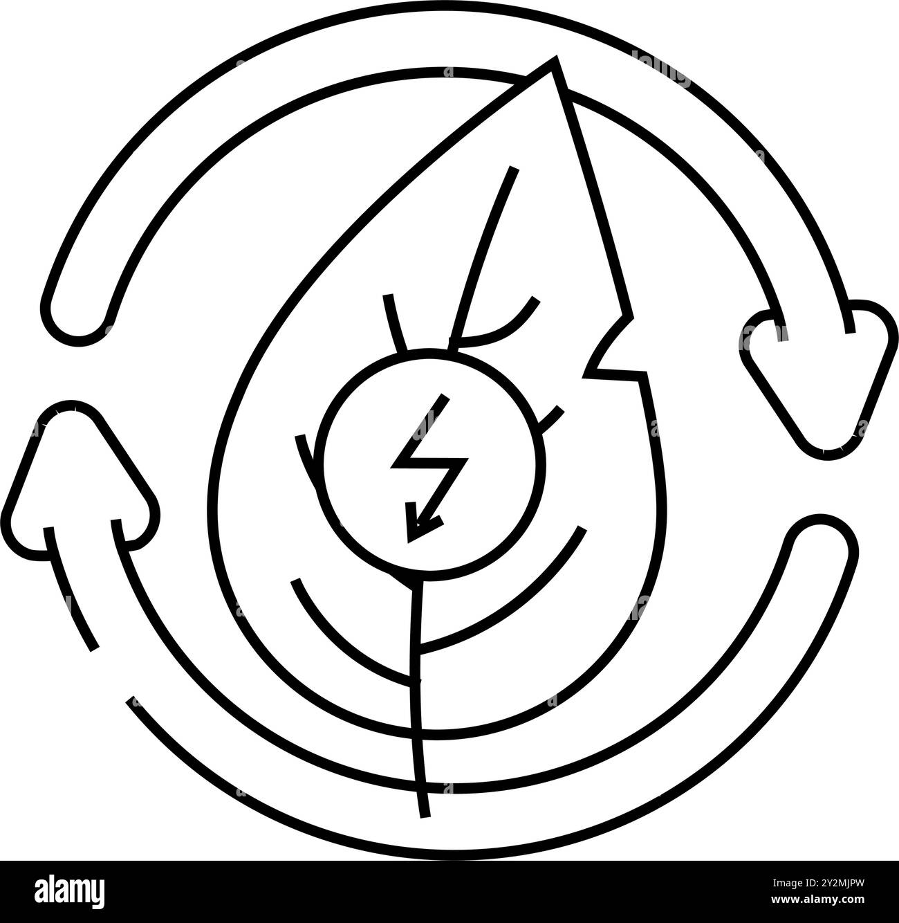 conversion biomass energy line icon vector illustration Stock Vector ...