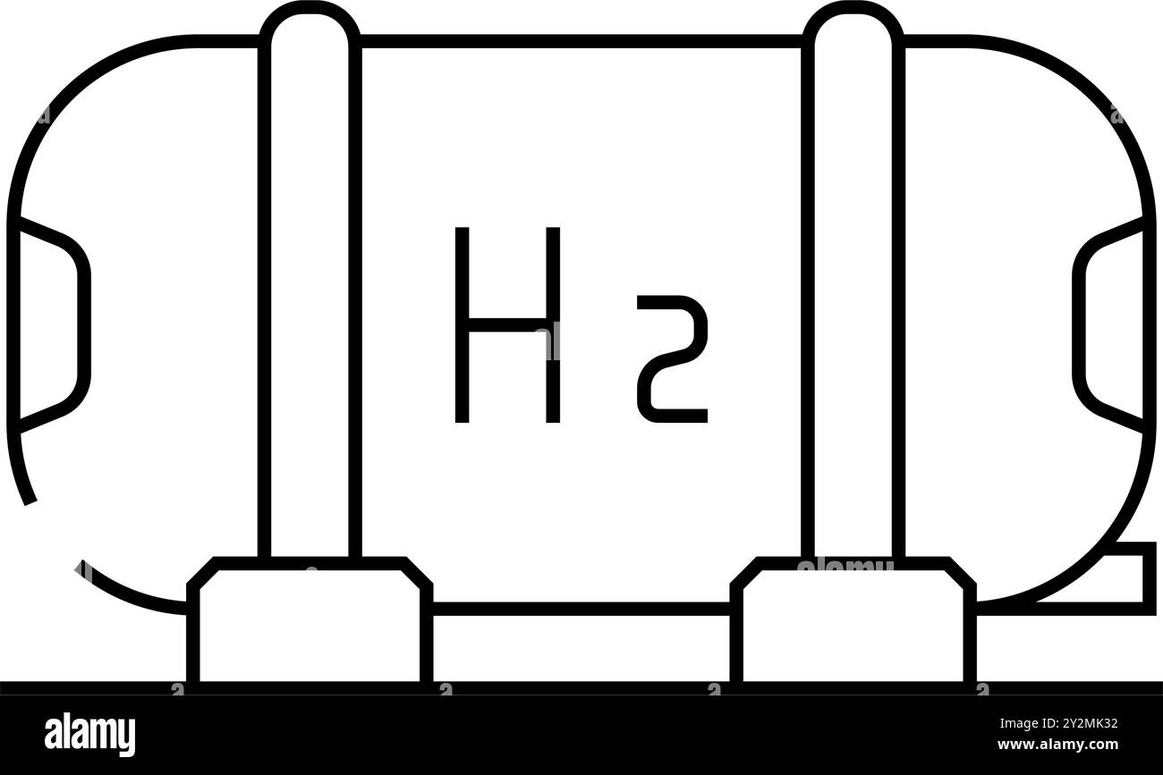 hydrogen tanks energy line icon vector illustration Stock Vector Image ...