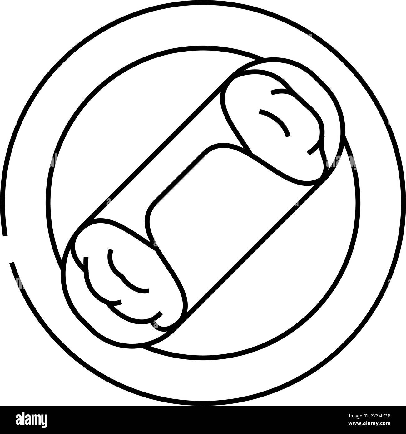 cannoli pastry italian cuisine line icon vector illustration Stock ...