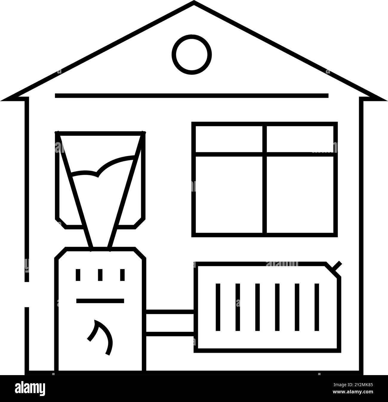heating biomass energy line icon vector illustration Stock Vector Image ...
