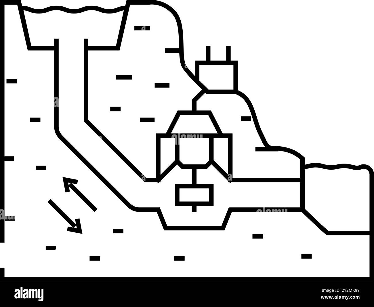 Pumped storage hydro power station Stock Vector Images - Alamy