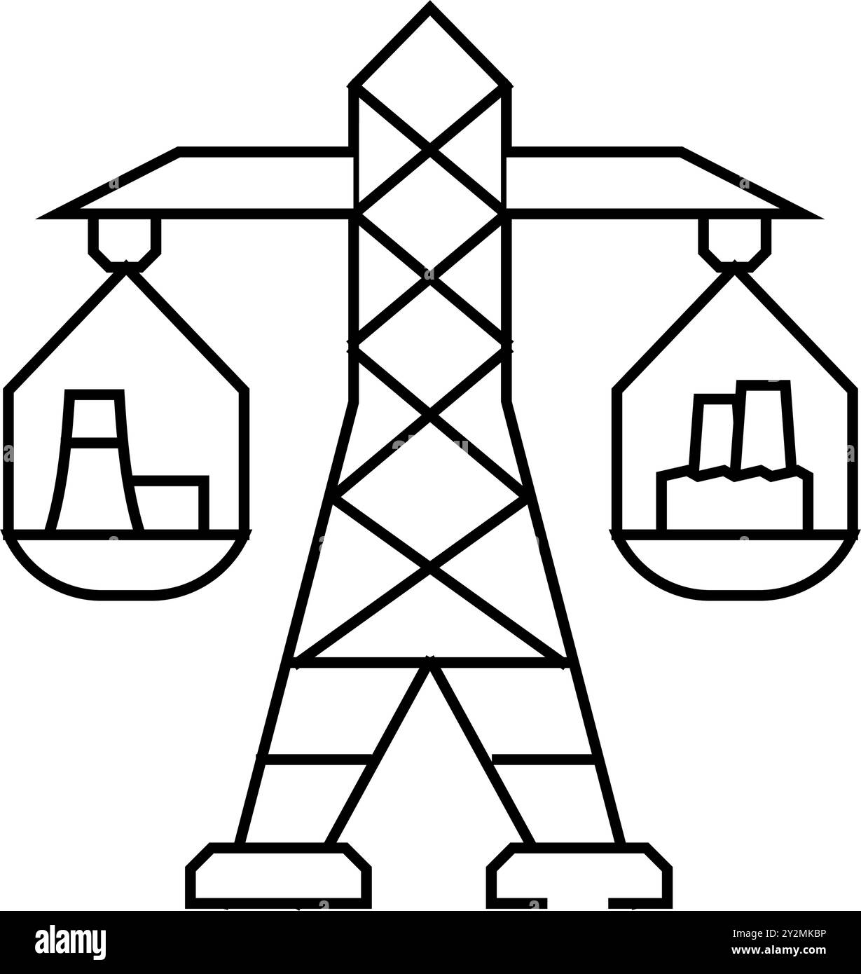 grid balancing energy line icon vector illustration Stock Vector Image ...