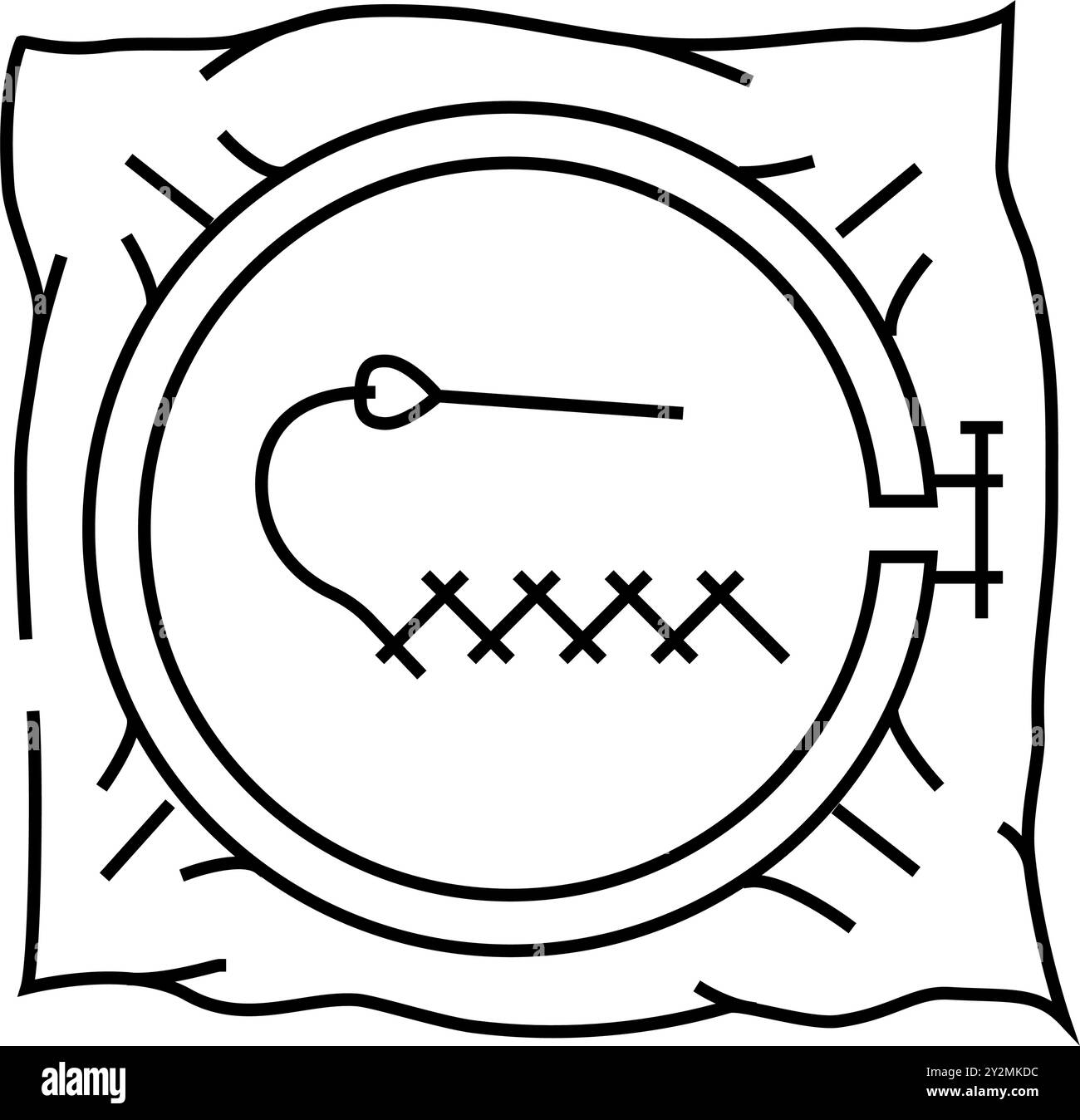 stitches embroidery hobby line icon vector illustration Stock Vector ...