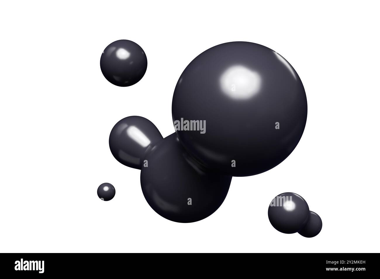 Black abstract liquid metaball shape. 3d render illustration Stock ...