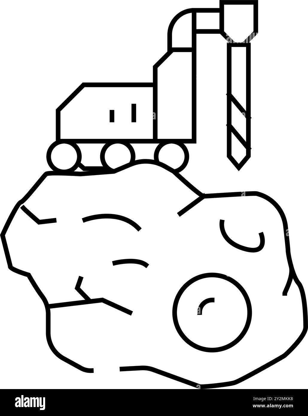 Asteroid Mining Space Exploration Line Icon Vector Illustration Stock Vector Image And Art Alamy