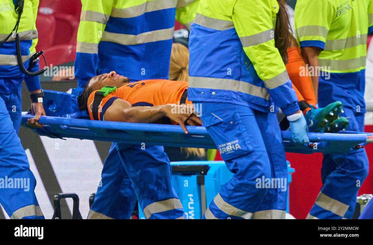 Nathan Ake, NL 5 injuryin the UEFA Nations League 2024 match ...