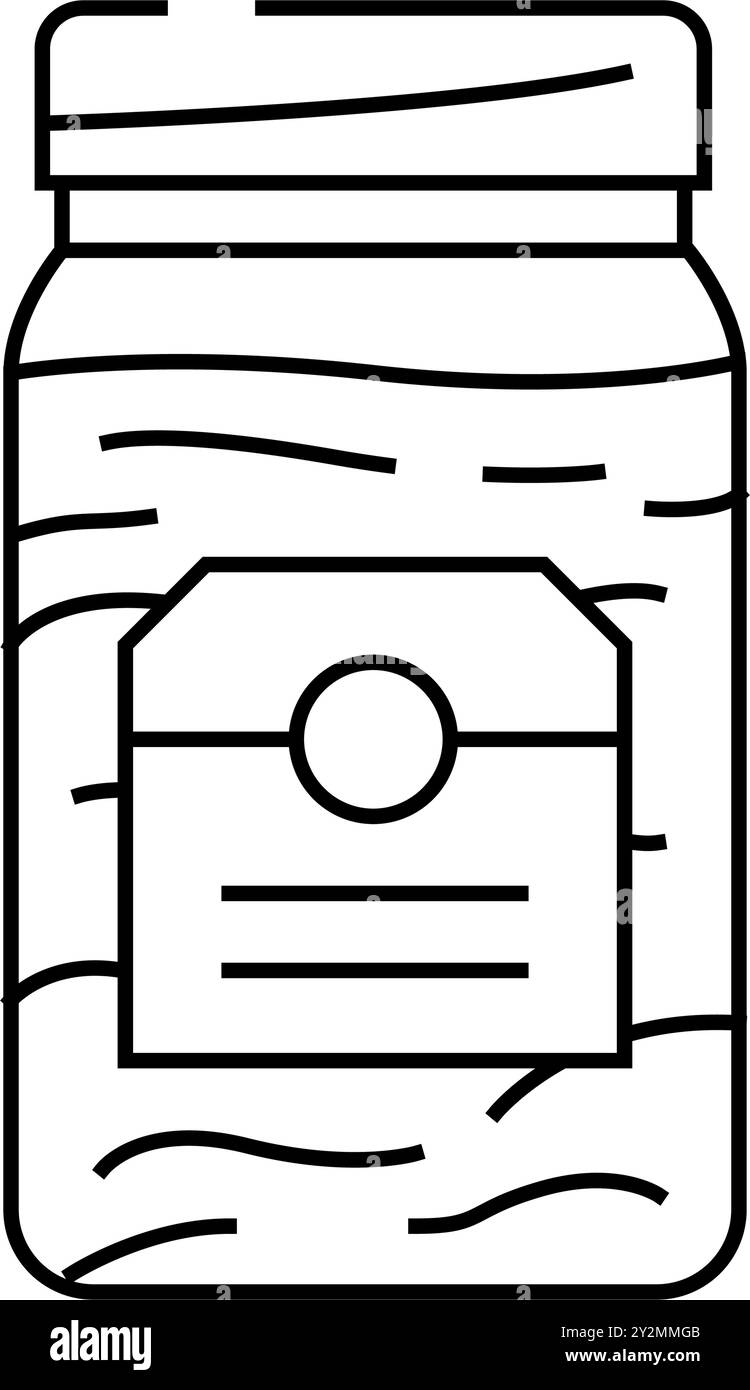 kimchi jar korean cuisine line icon vector illustration Stock Vector ...