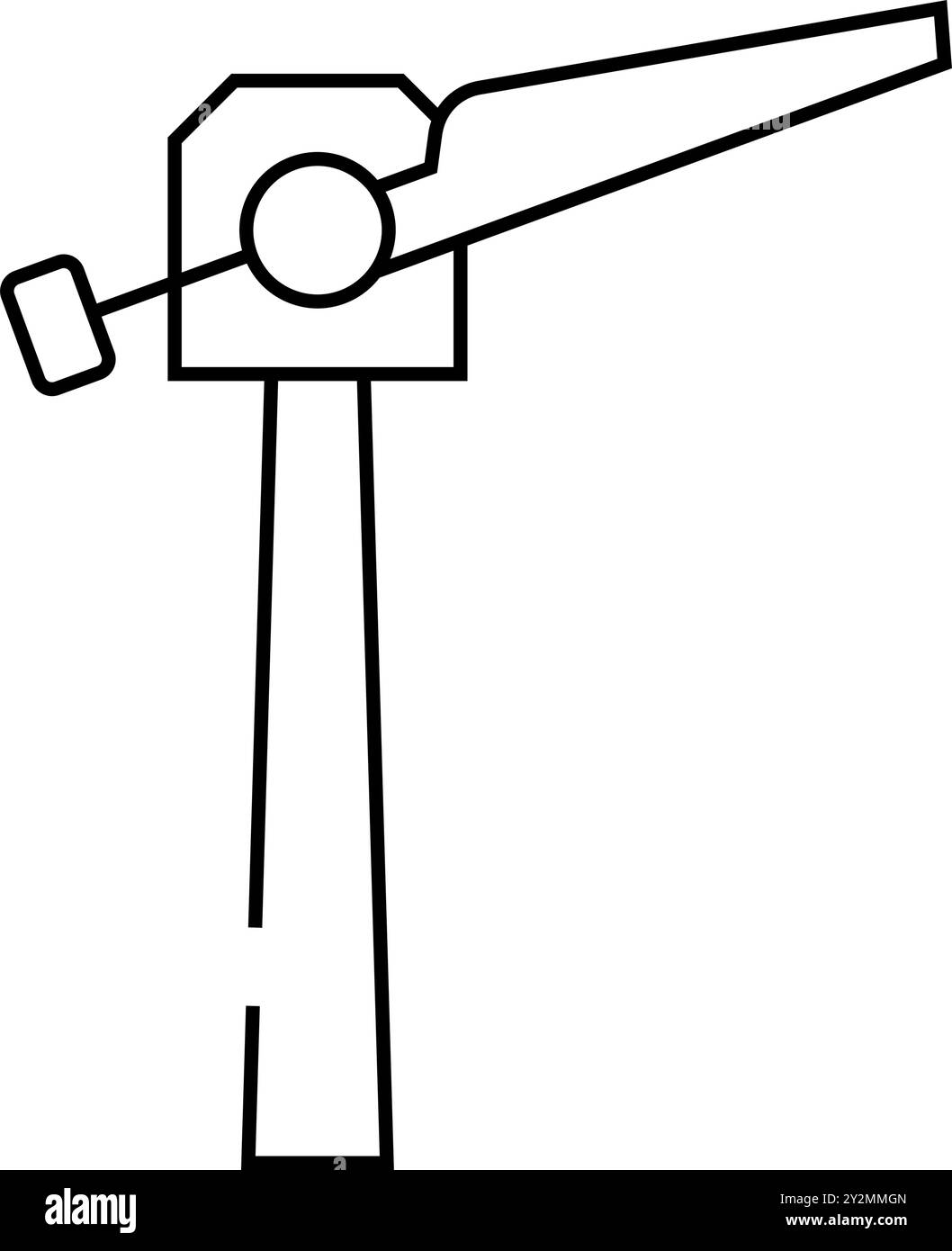 single wind turbine line icon vector illustration Stock Vector Image ...