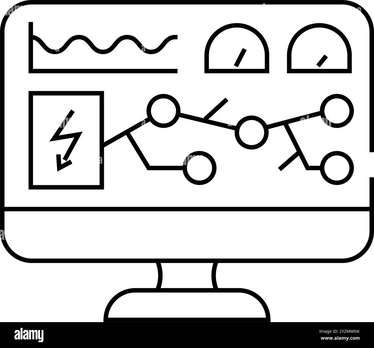 grid monitoring electric line icon vector illustration Stock Vector ...