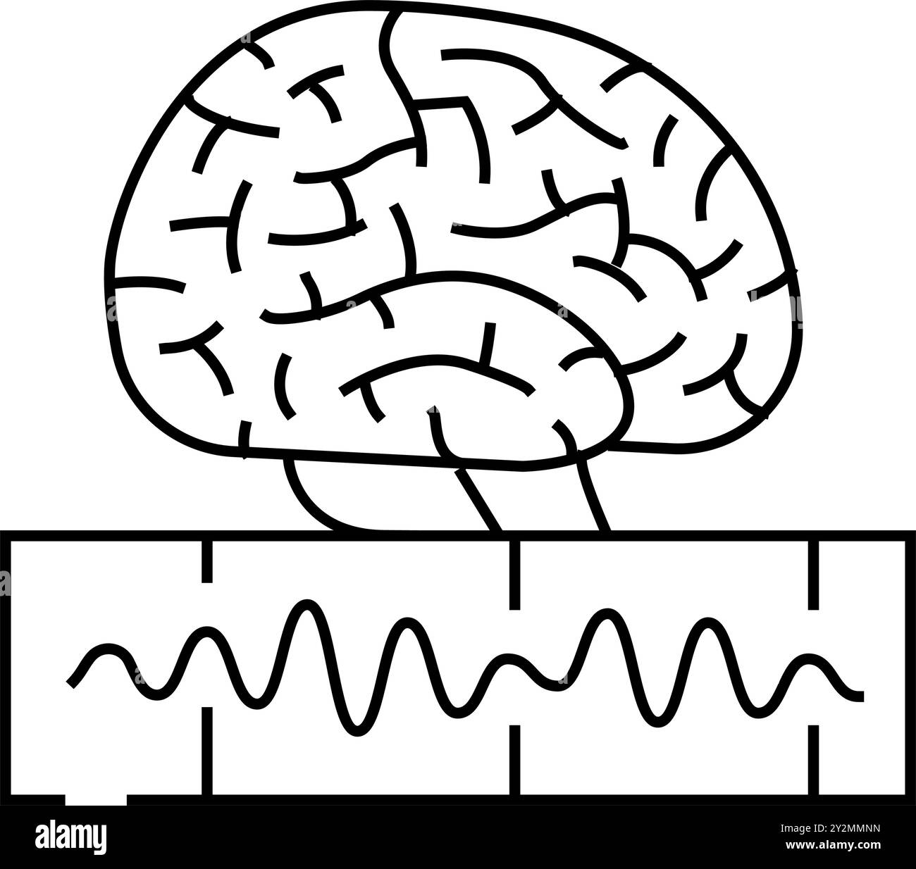 brainwaves neuroscience neurology line icon vector illustration Stock ...