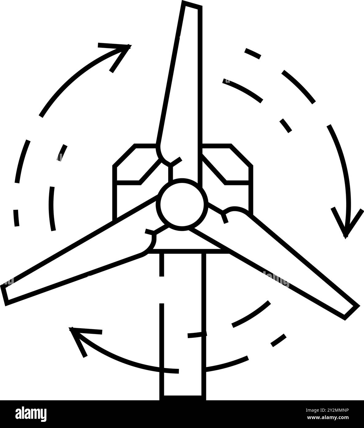 blades rotation wind turbine line icon vector illustration Stock Vector ...
