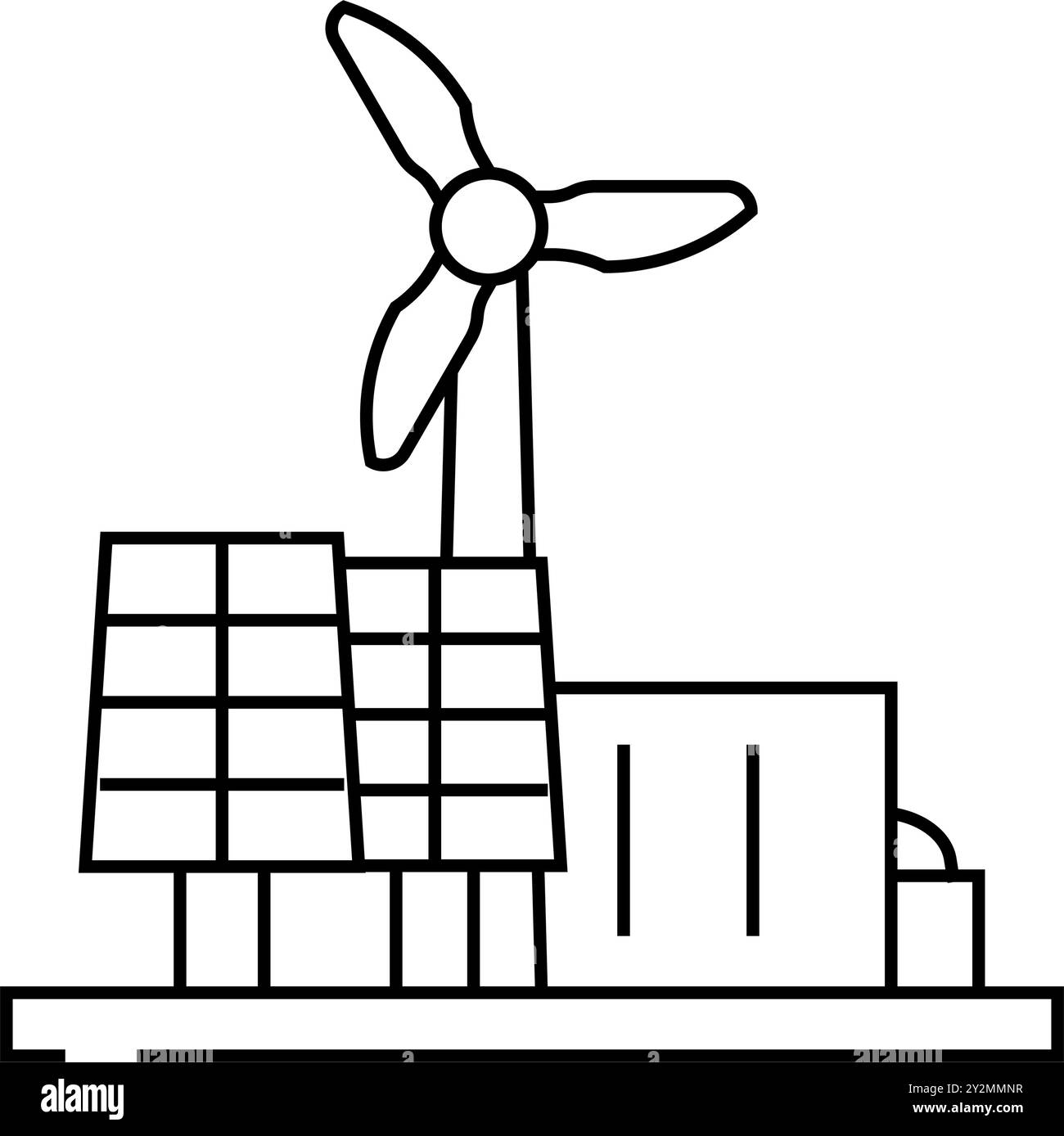 renewable integration energy line icon vector illustration Stock Vector ...