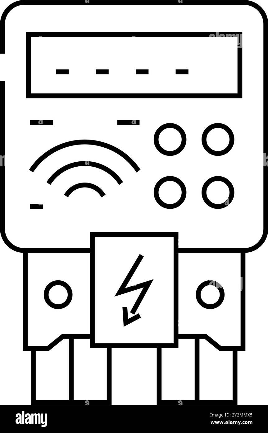 smart meters electric line icon vector illustration Stock Vector Image ...