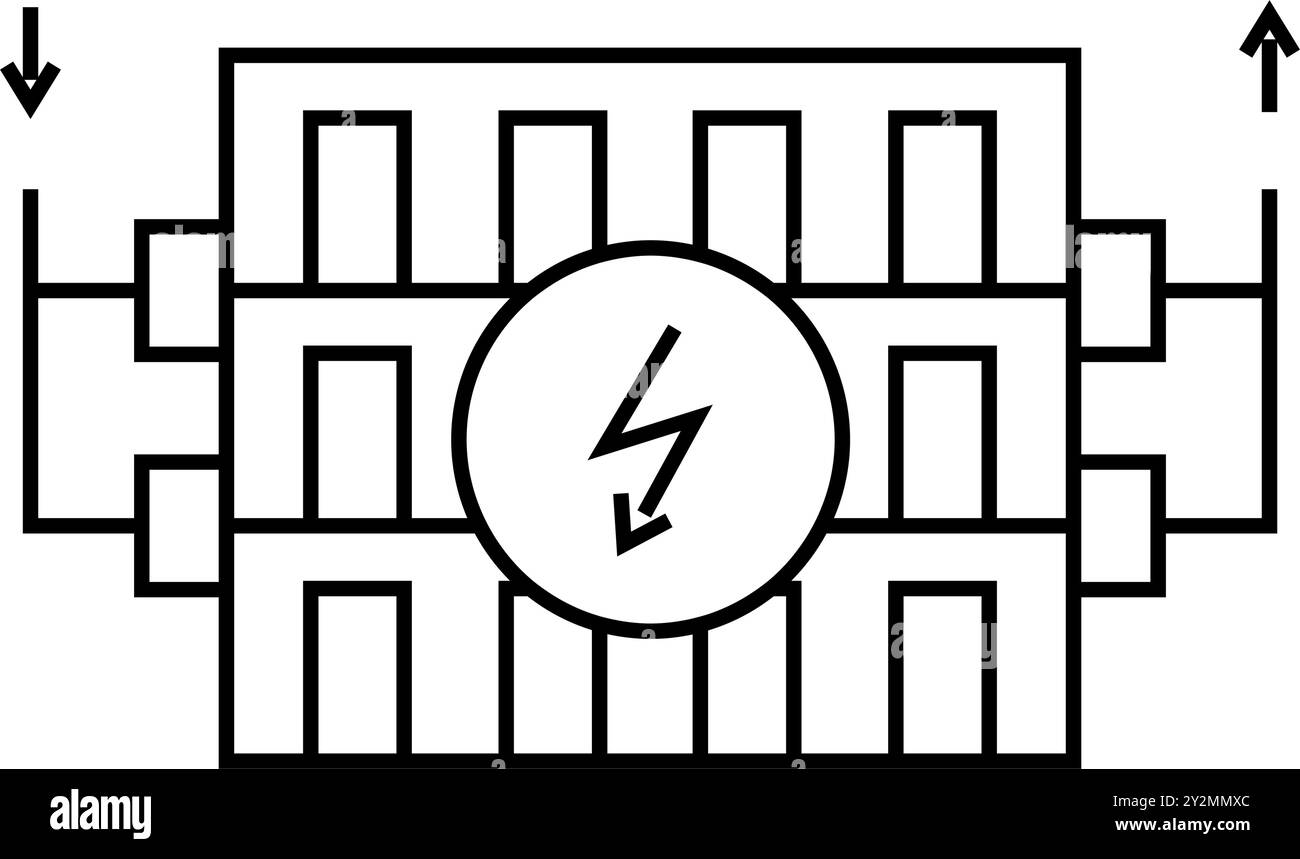 heat storage energy line icon vector illustration Stock Vector Image ...