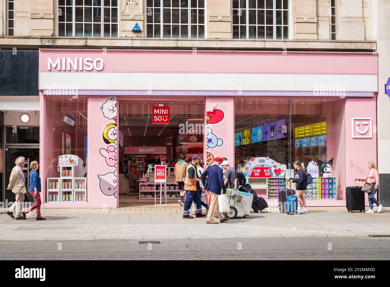 London, UK - July 24, 2024: pink Miniso storefront Stock Photo - Alamy