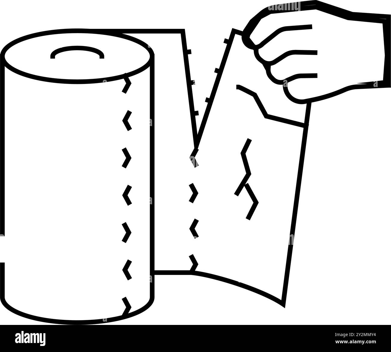 hand tearing paper towel line icon vector illustration Stock Vector ...
