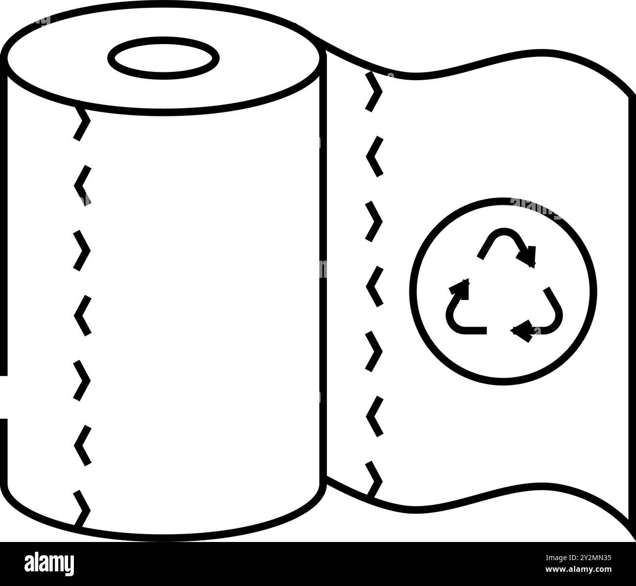 recycling paper towel line icon vector illustration Stock Vector Image ...