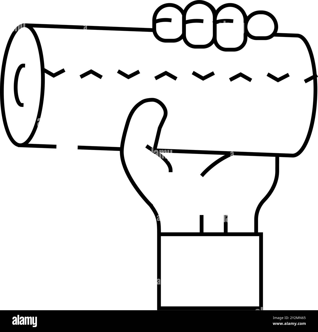 hand holding paper towel roll line icon vector illustration Stock ...
