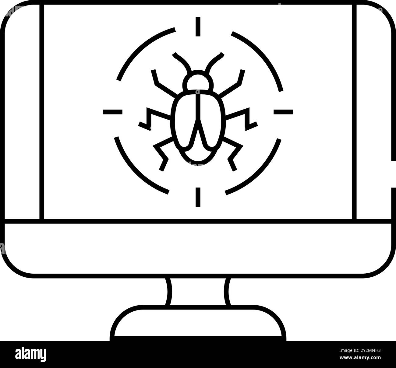 virus removal repair computer line icon vector illustration Stock ...
