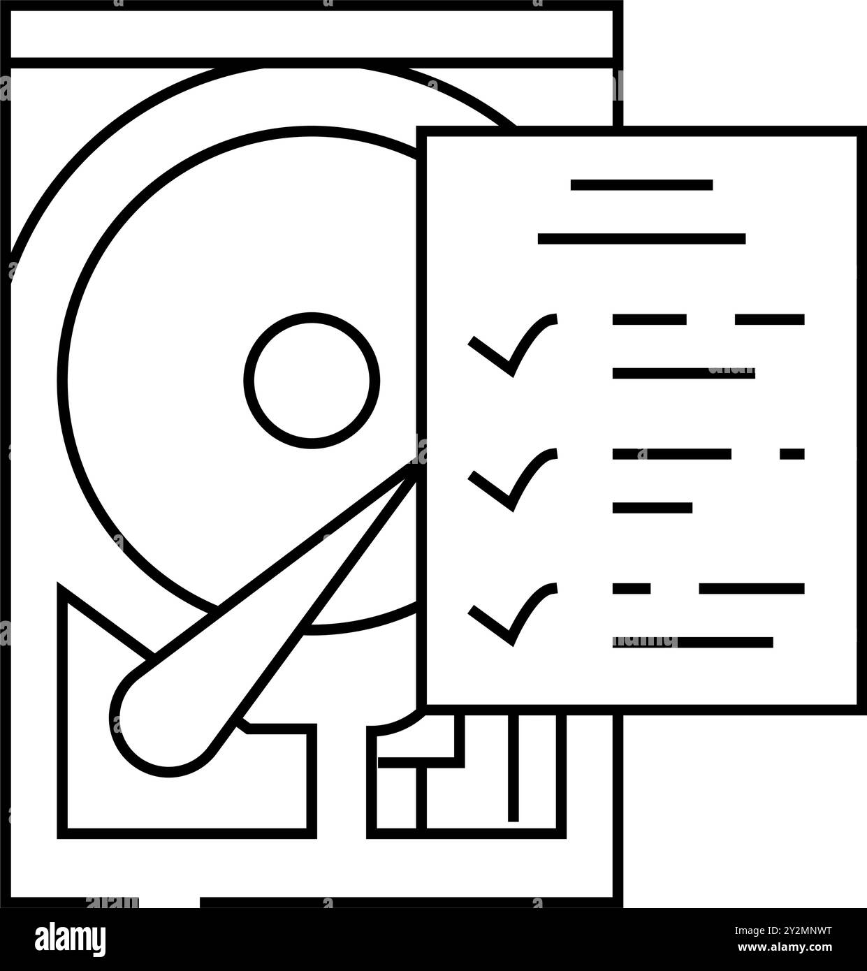 hard drive check repair computer line icon vector illustration Stock ...