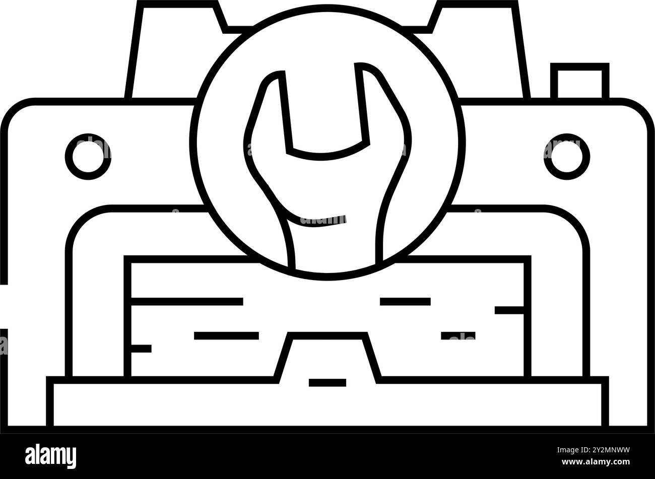 printer fixing repair computer line icon vector illustration Stock ...