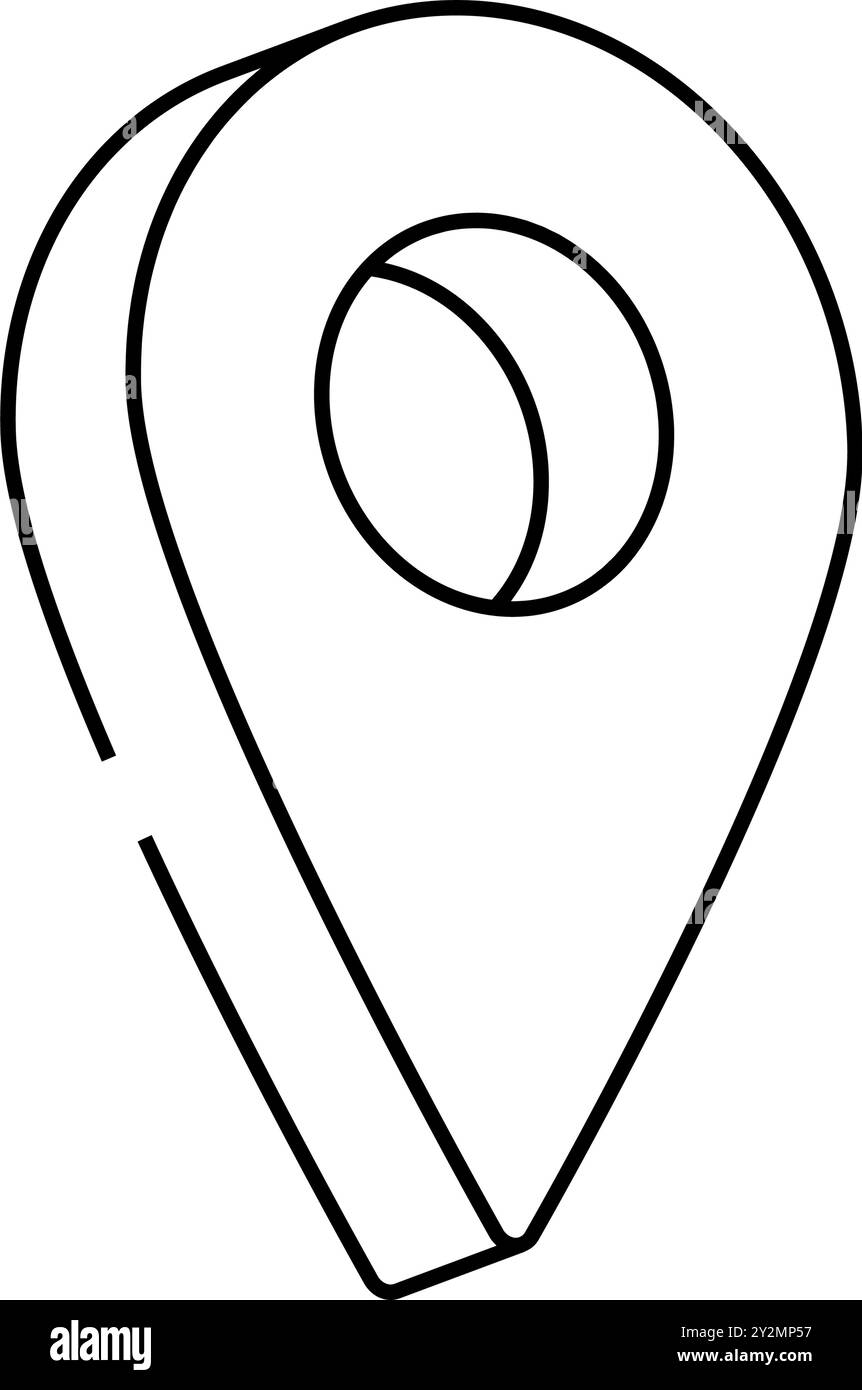 Red Pointer Map Location Line Icon Vector Illustration Stock Vector