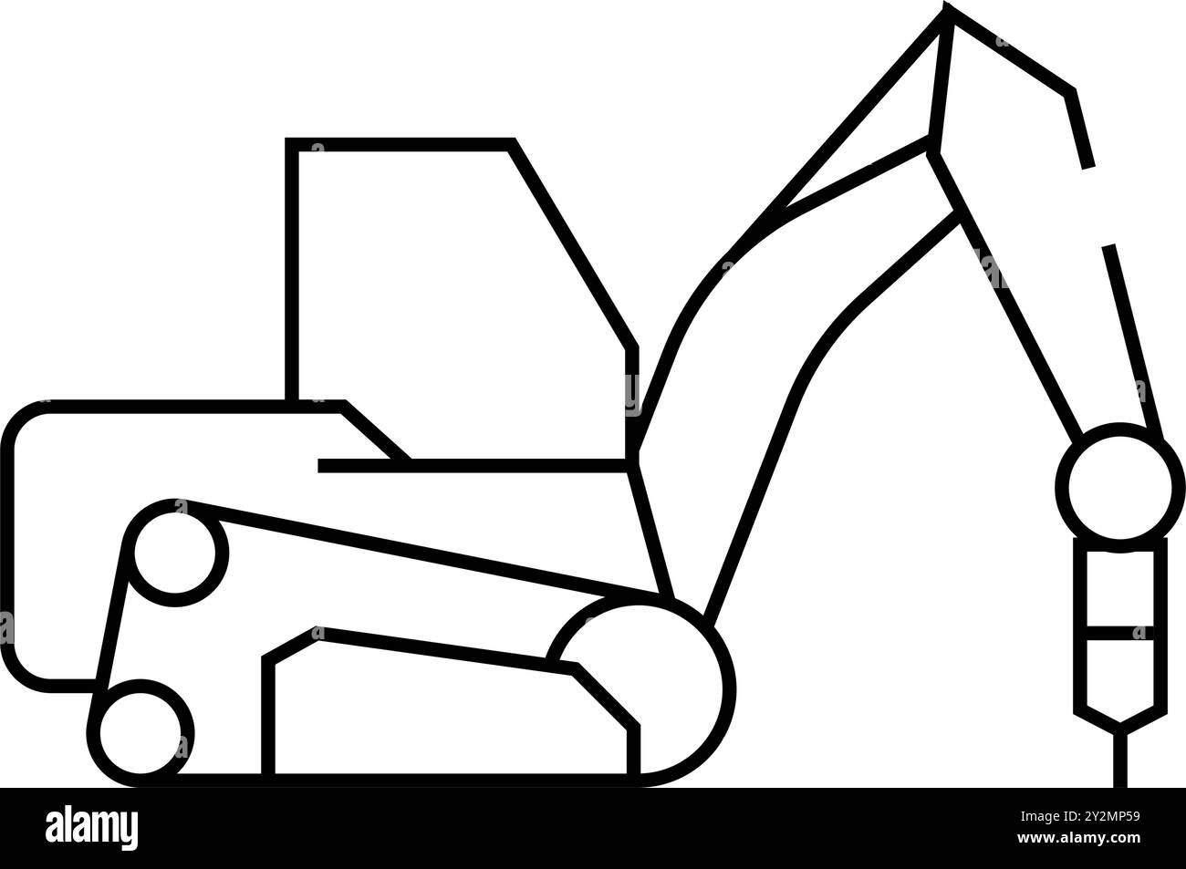 construction drill vehicle line icon vector illustration Stock Vector ...