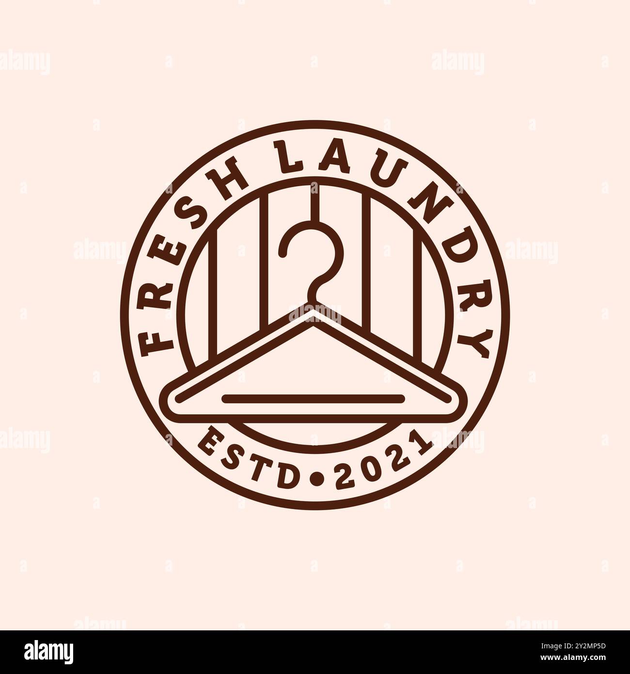 Hanger Laundry Minimalist Line Art Logo Vector Illustration Design ...