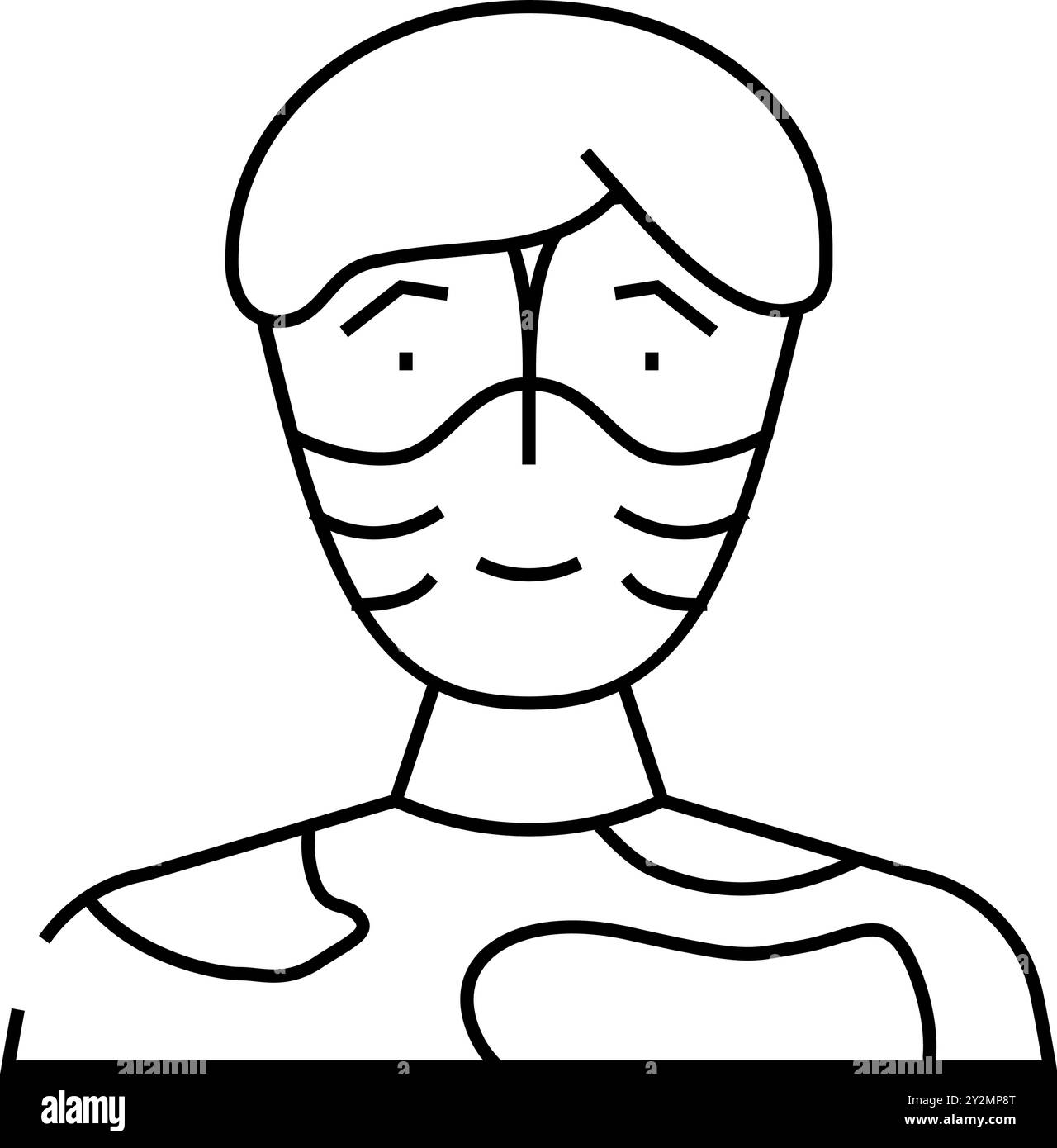painting mask face line icon vector illustration Stock Vector Image ...