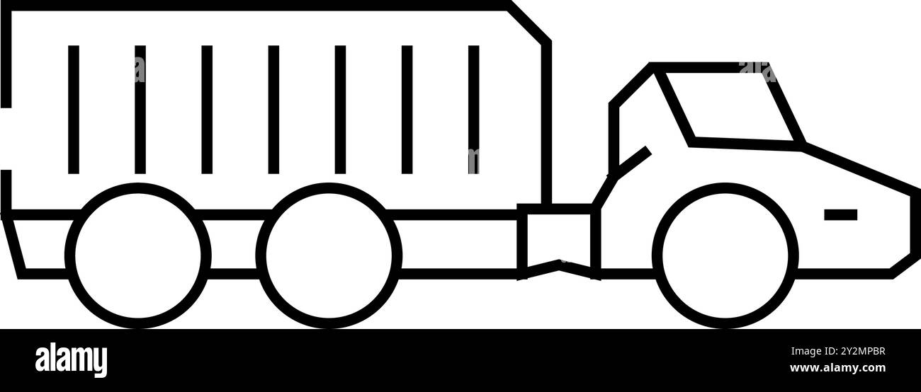 articulated hauler construction vehicle line icon vector illustration ...