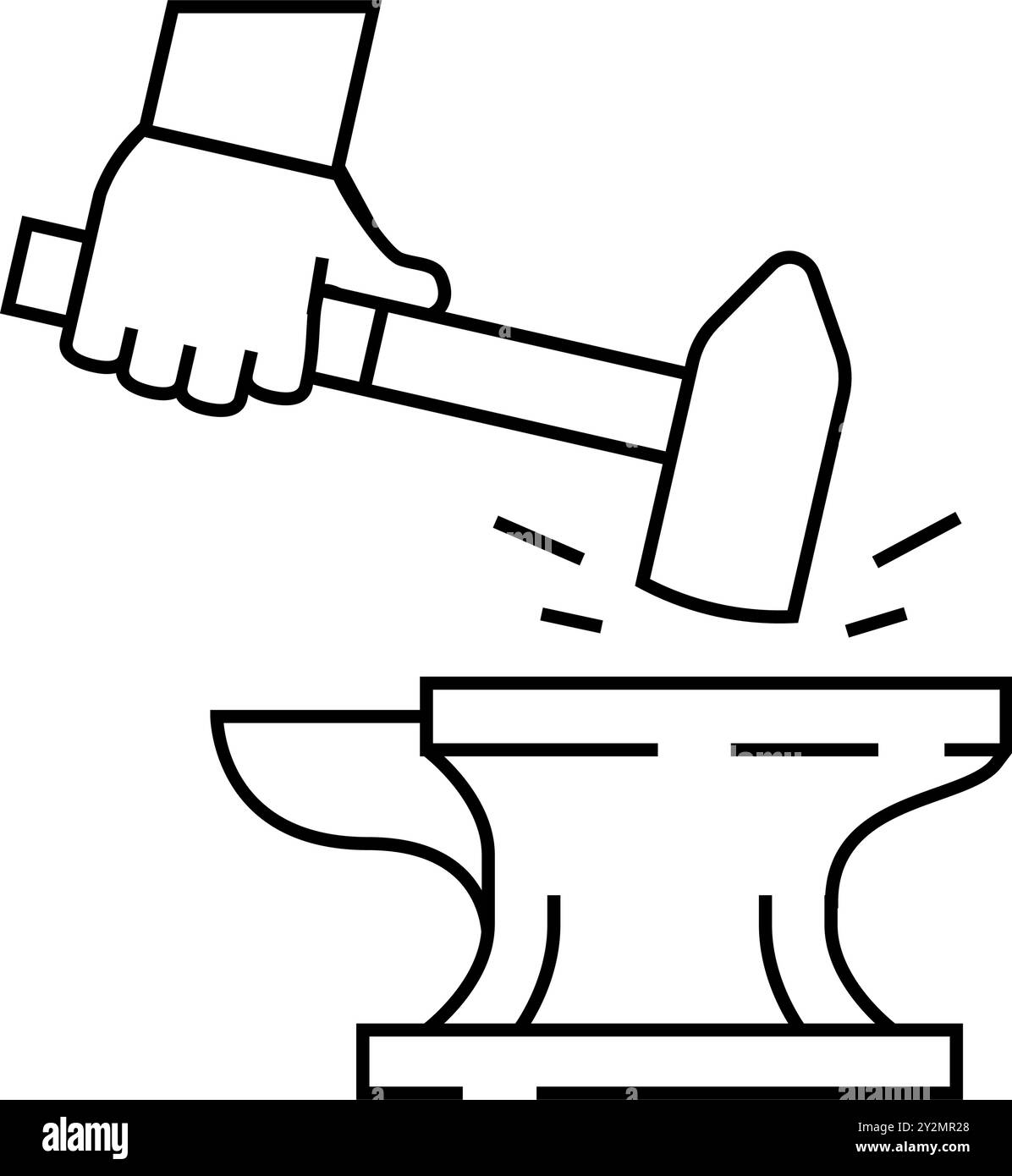 Blacksmith icons set outline hi-res stock photography and images - Alamy
