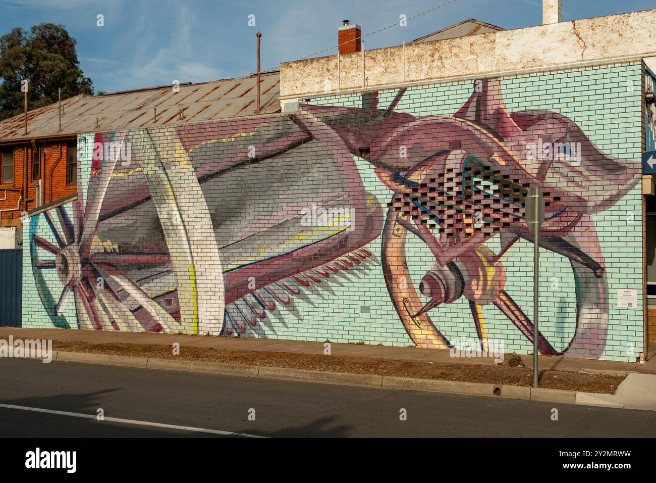 Harvester Street Art by Jack Fran, Charlton, Victoria, Australia Stock ...