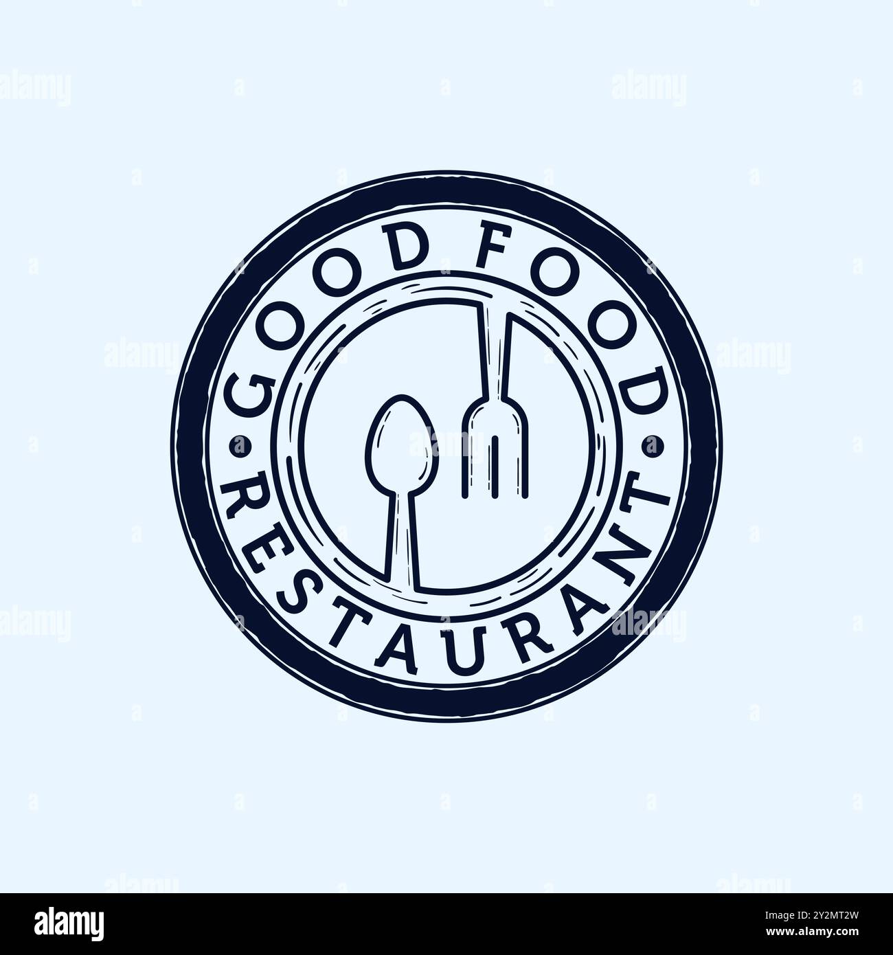 Restaurant or Cafe Line Art Modern Logo Vector Illustration Design ...