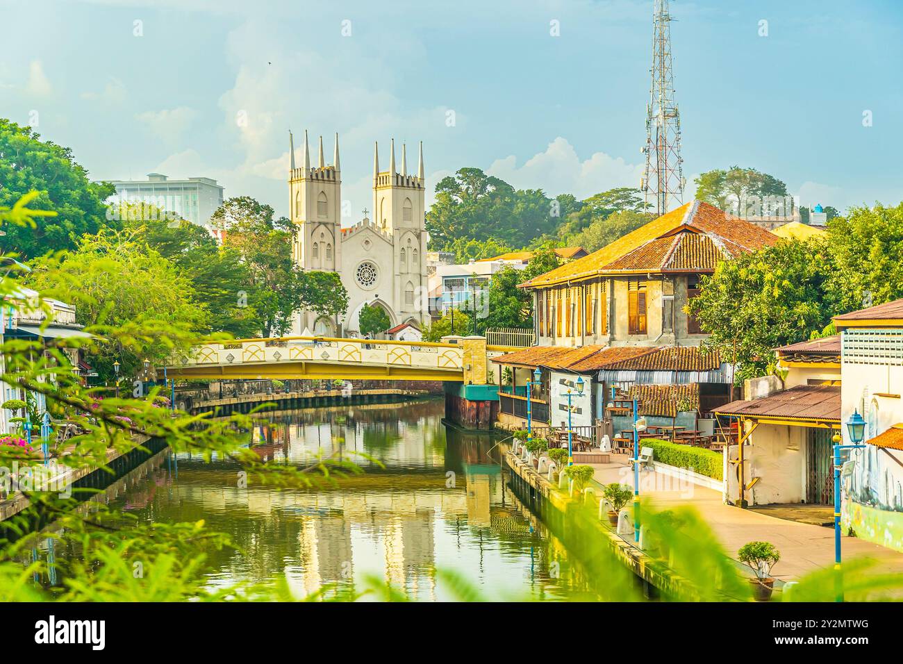 The old town of Melaca and the Malacca river. UNESCO World Heritage ...