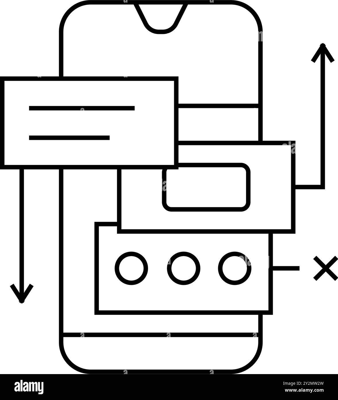 hierarchy ux ui design line icon vector illustration Stock Vector Image & Art - Alamy