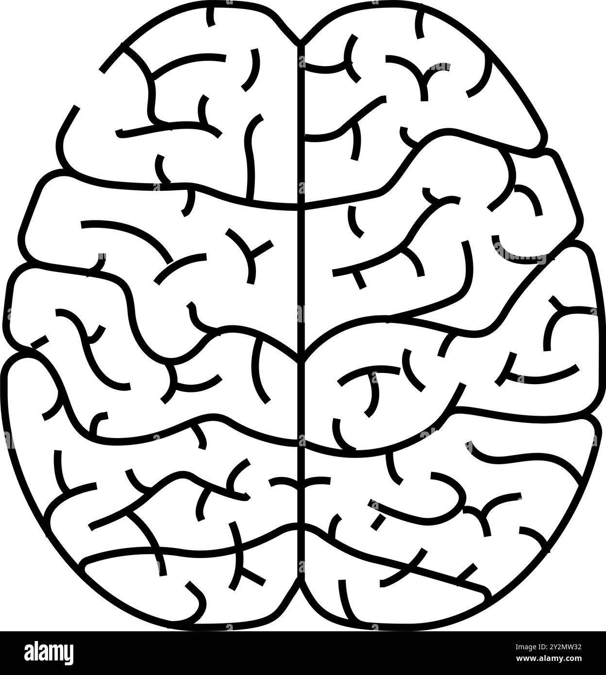 brain mapping neuroscience neurology line icon vector illustration ...