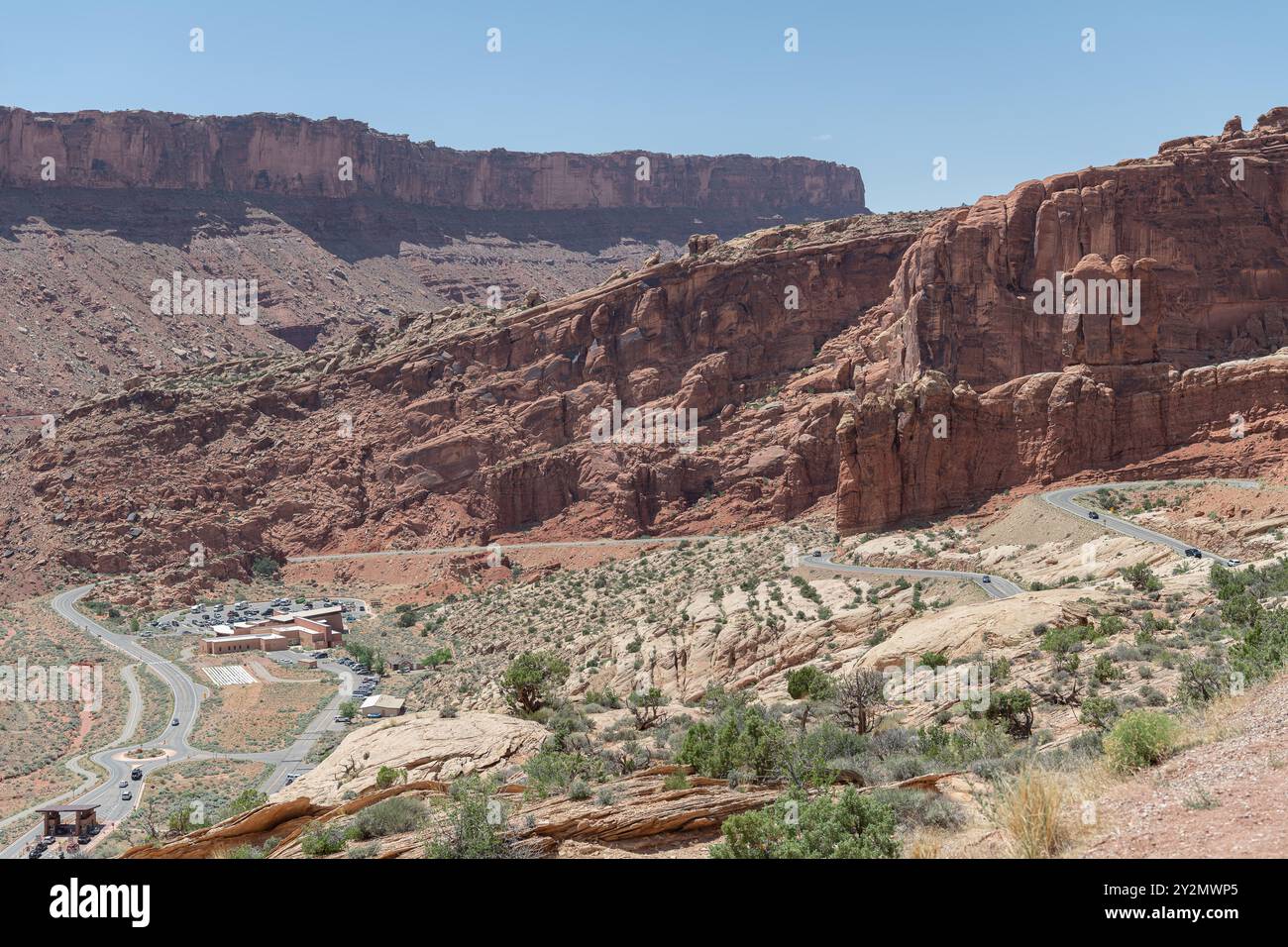 The entrance booth and Visitor center at Arches National Park, Utah ...