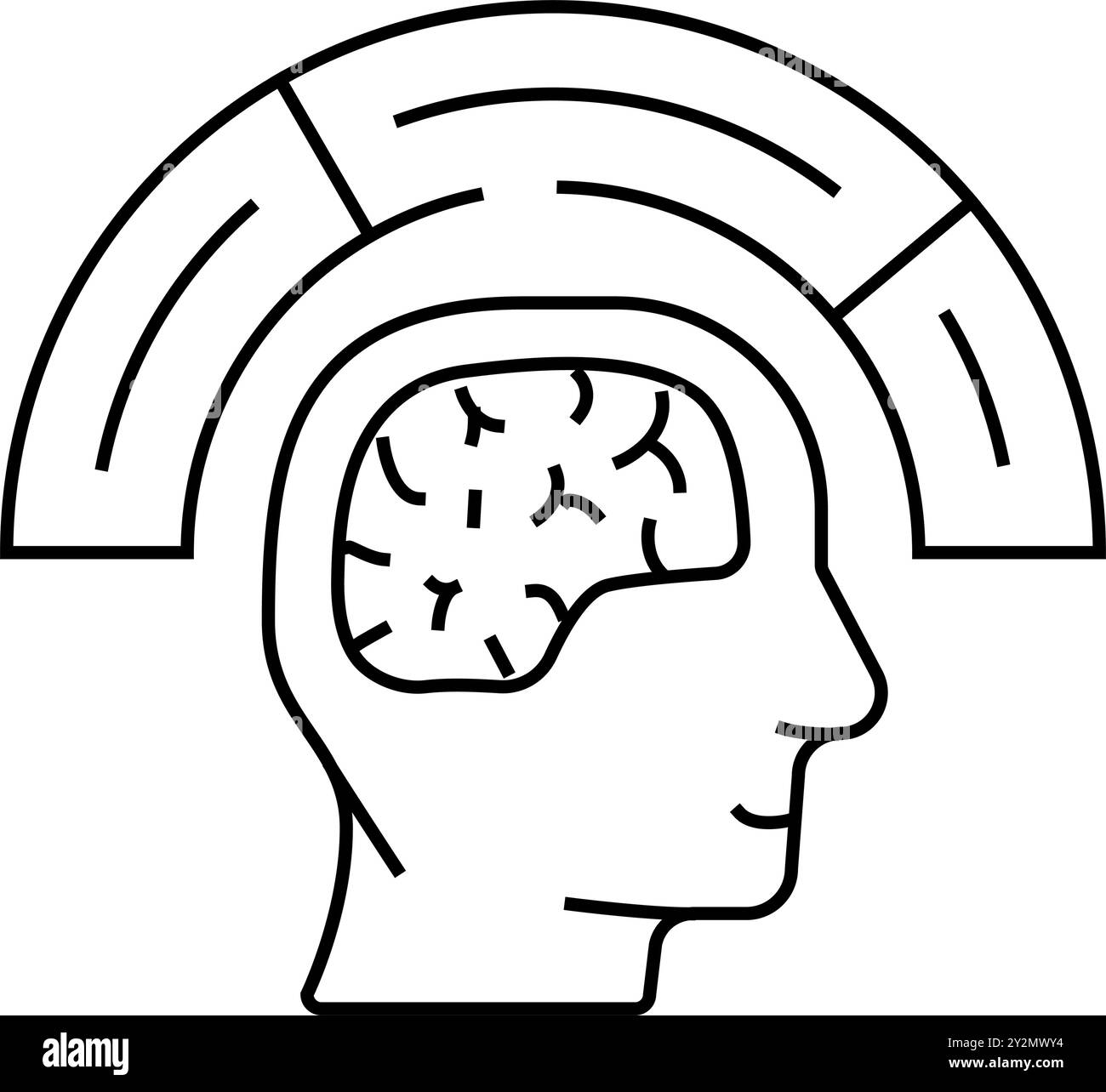 cognitive load ux ui design line icon vector illustration Stock Vector ...