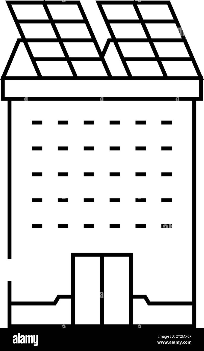 roof solar panel line icon vector illustration Stock Vector Image & Art ...
