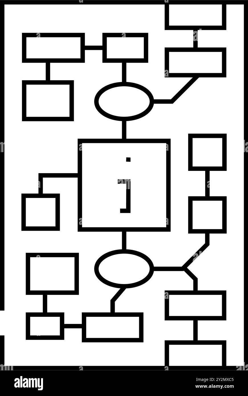 Information Mapping Technical Writer Line Icon Vector Illustration