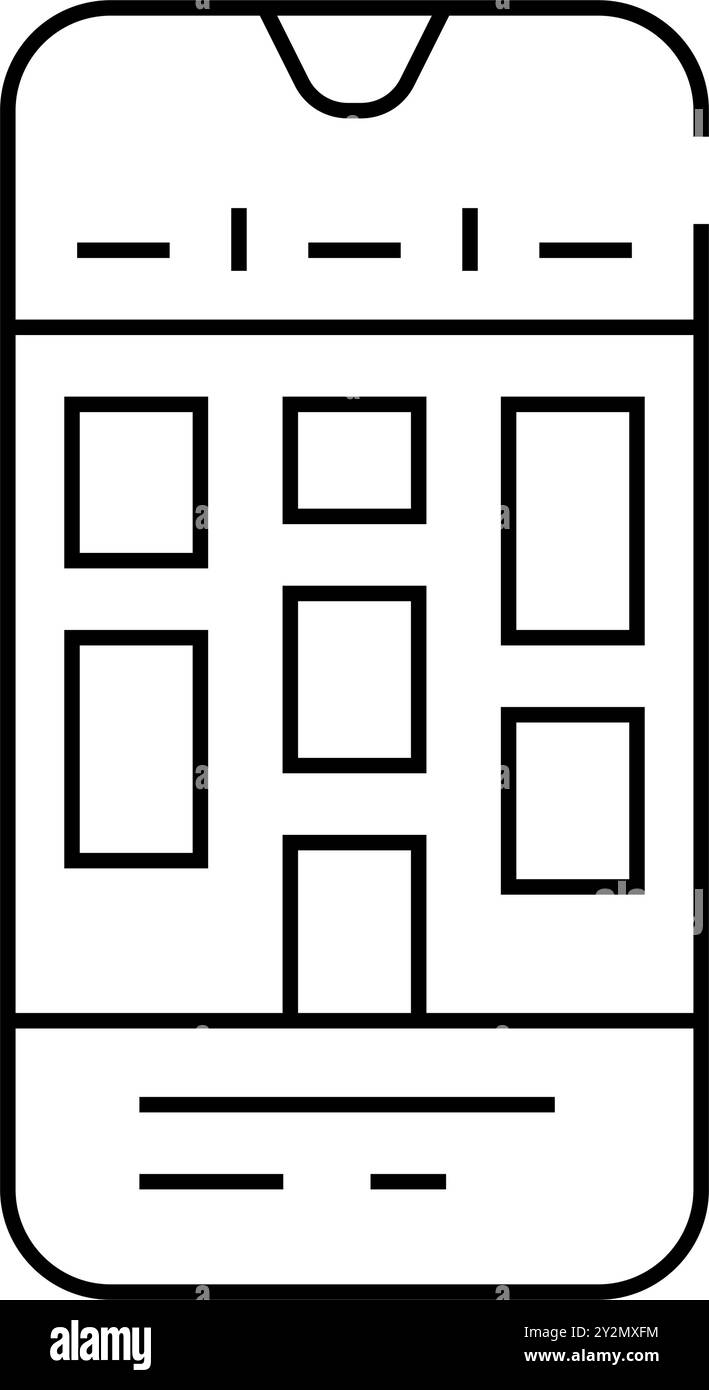 time blocking app management line icon vector illustration Stock Vector ...