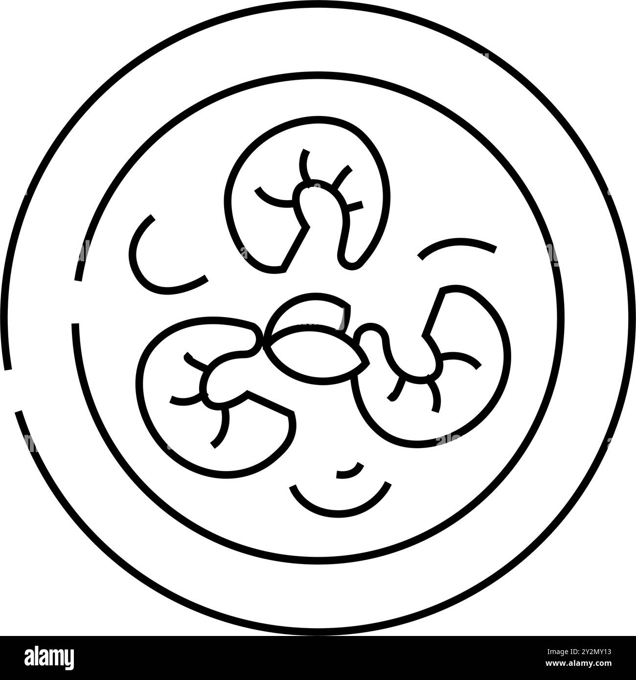 prawn curry sea cuisine line icon vector illustration Stock Vector ...