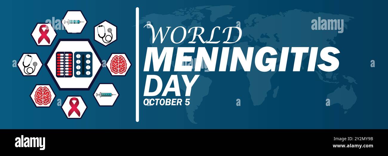 World Meningitis Day. October 5. Suitable for greeting card, poster and ...